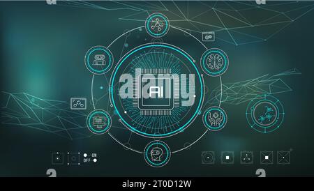 Virtual infographics on the topic of artificial intelligence, machine ...