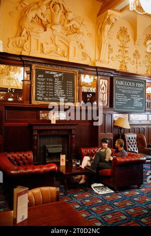 The Philharmonic Pub on Hope Street, Liverpool, Merseyside. Barmaid ...