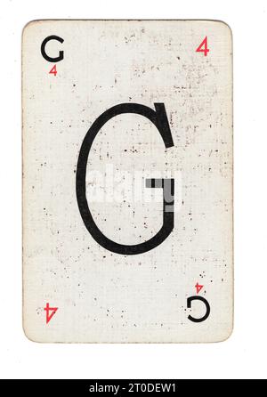 A vintage Lexicon playing card featuring the letter G on a white ...