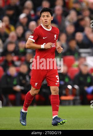Wataru Endo of Liverpool during the UEFA Champions League Match Day 8 ...