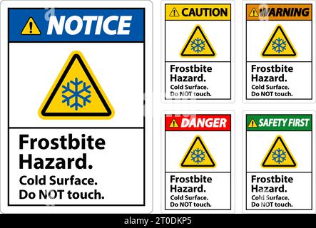 Caution Sign Frostbite Hazard, Do not Touch Cold Surface Stock Vector ...