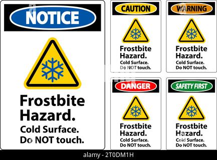 Caution Sign Frostbite Hazard, Do not Touch Cold Surface Stock Vector ...