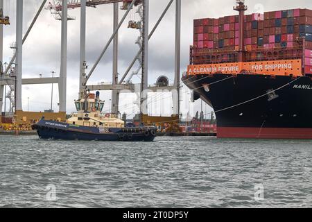 The Tug SVITZER BARGATE, Passing In Front Of The ULCS MANILA EXPRESS In ...