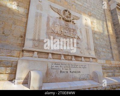 A memorial alongside the Route Napoleon which follows the route ...