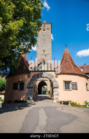 Castle gate in Rothenburg ob der Tauber, Middle Franconia, Bavaria ...