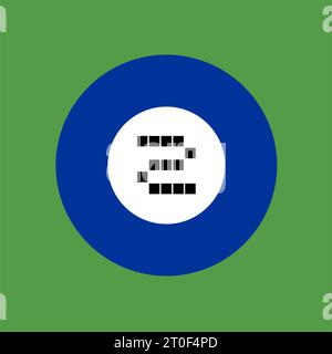 Billiard, blue pool ball with number 2 Snooker or lottery ball on ...