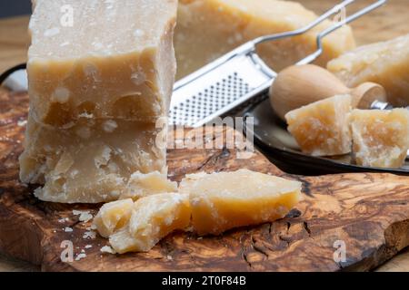 Cheese collection, hard 60 months old, yellow Italian cheese parmesan ...