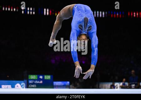 US Shilese Jones pictured in action during the Women's Uneven Bars ...