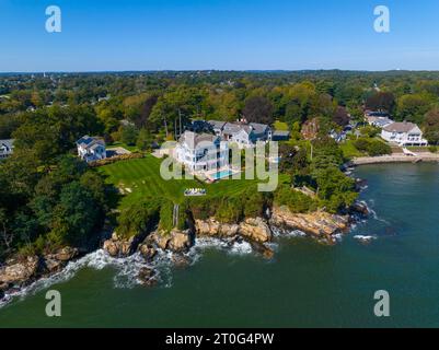 Historic mansion at Hospital Point near Patch Beach aerial view at ...