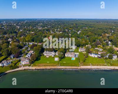 Historic mansion at Hospital Point near Patch Beach aerial view at ...