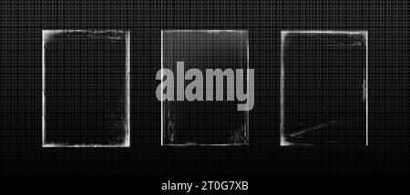 Distressed edge photos set isolated on transparent background. Vector ...