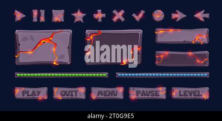 texture lava game button cartoon vector illustration Stock Vector Image ...