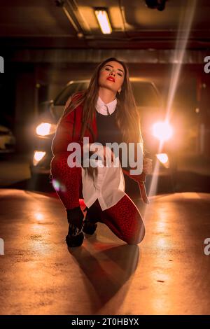 Attractive naked woman in a crouch Stock Photo - Alamy