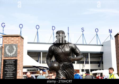 A statue of former player Dixie Dean outside the stadium ahead of the ...