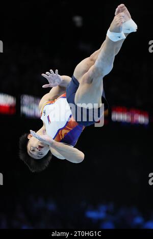 Carlos Edriel Yulo from Philippines performing a Japanese handstand ...