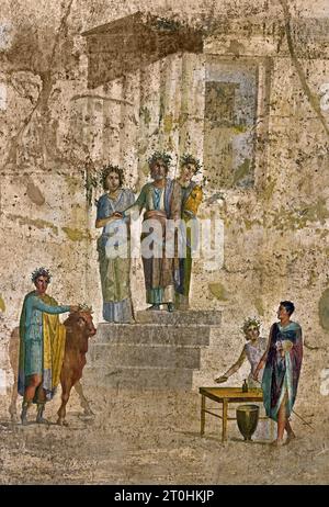 Naples. Italy. Fresco of Jason and Pelias, from the House of Jason ...