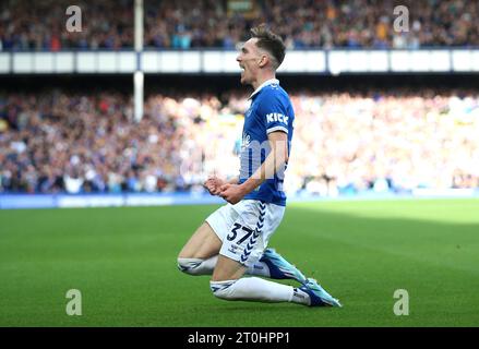 Everton's James Garner celebrates scoring their side's second goal of ...