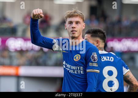 Cole Palmer #20 of Chelsea celebrates his goal to make it 2-1 from the ...