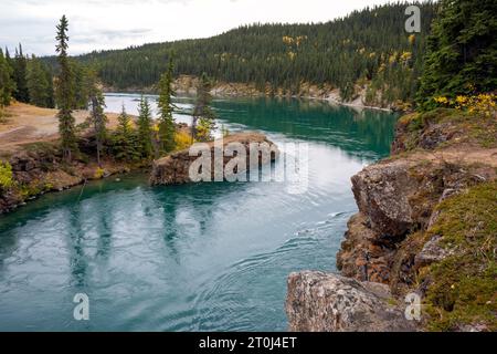 Beautiful landscape views of the Yukon River as it passes through Miles ...