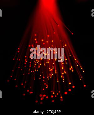 Red light through optic cable Stock Photo - Alamy