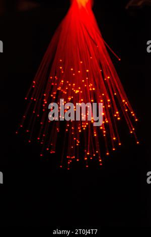 Red light through optic cable Stock Photo - Alamy