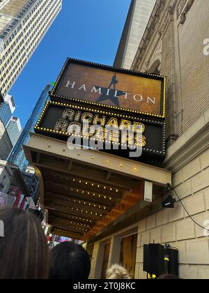 Hamilton Musical, Richard Rogers Theatre, Broadway, New York, USA Stock ...