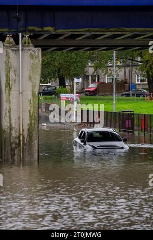 Glasgow, Scotland, UK. 07th October 2023, Glasgow, Penilee, Flooding ...