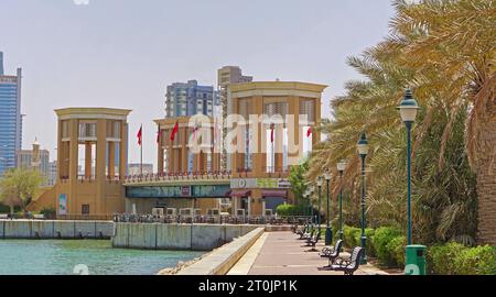 Kuwait City, Kuwait - July 13, 2018: Ahmad tower skyscraper building at ...