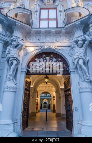 Palais Daun-Kinsky, a Baroque architecture palace, Vienna, Austria ...