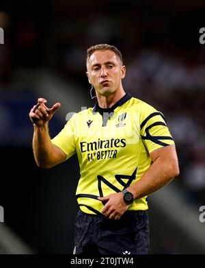 Referee Andrew Brace during the Rugby World Cup 2023, Pool D match at ...