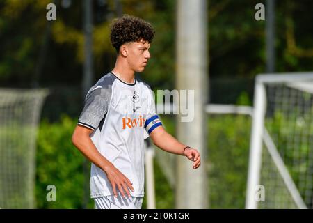 Swansea, Wales. 7 October 2023. Filip Lissah of Swansea City during the ...