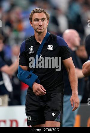 Scotland captain Jamie Ritchie with an arm injury after the Rugby World ...