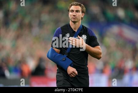 Scotland captain Jamie Ritchie with an arm injury after the Rugby World ...