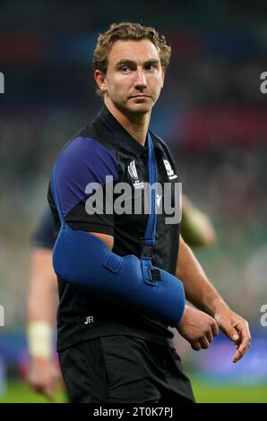 Scotland captain Jamie Ritchie with an arm injury after the Rugby World ...
