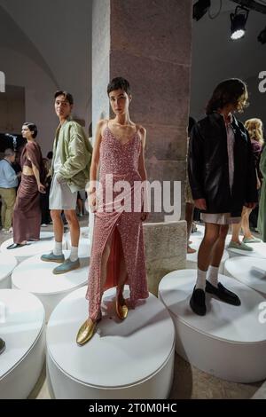 A model walks the runway during Portuguese Soul fashion show at ...
