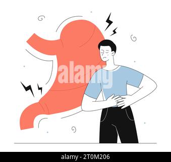 Pancreas sick body organ character. Cartoon vector part of digestive ...