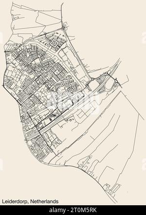 Street roads map of LEIDERDORP, NETHERLANDS Stock Vector Image & Art ...