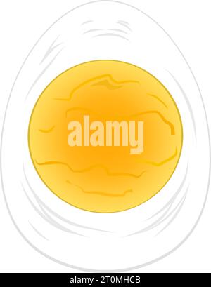 graphic illustrated Boil egg soft runny yolk wet breakfast clipart gradient illustration vector ...