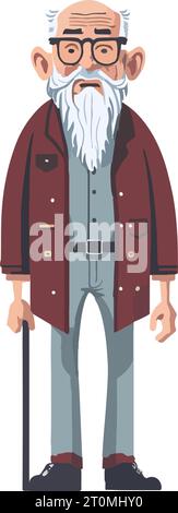 Old Man Illustration Vector Format Stock Vector Image & Art - Alamy