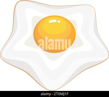 graphic illustrated Fried egg one breakfast clipart cute side view color illustration vector ...