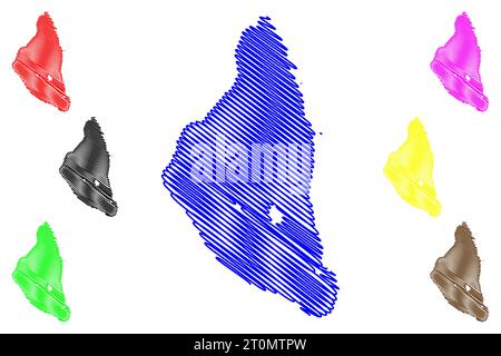 Lake Mar Menor Lagoon (Kingdom of Spain) map vector illustration ...