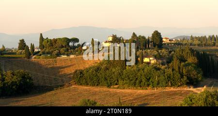 Tuscan agricultural landscape in Montespertoli, Florence Stock Photo ...