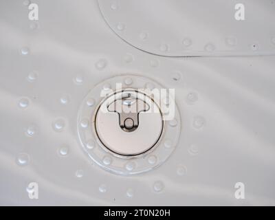 Detail of smalll airplane body. Ultralight plane or drone, aluminum ...