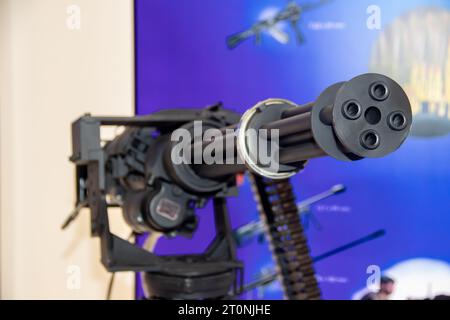 Four-barreled 23mm rotary cannon machinegun, exposed at military ...