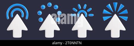 White cursor arrow with different mouse click effect Stock Photo - Alamy