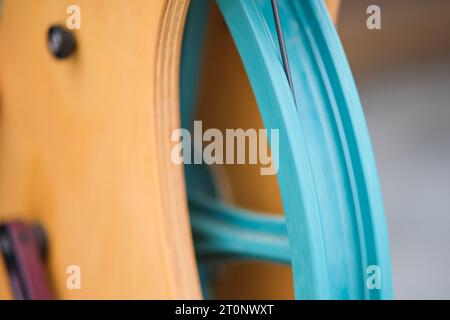 The modern spinning machine is equipped with industrial tools for ...