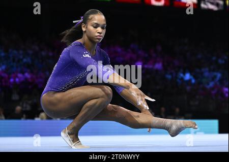 US Shilese Jones pictured in action during the Women's Uneven Bars ...