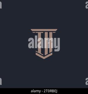 IK monogram initial logo with pillar shape icon design, luxury and elegant law firm logo style ...