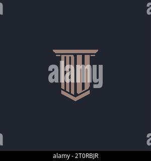 MU initial logo with pillar style, luxury law firm logo design ideas ...