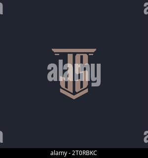 JS monogram initial logo with pillar shape icon design, luxury and elegant law firm logo style ...